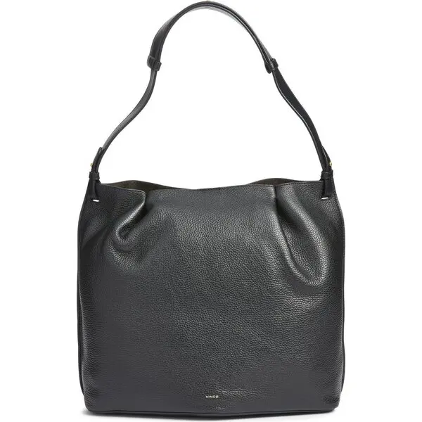 Vince Ava Leather Bucket Bag - Black