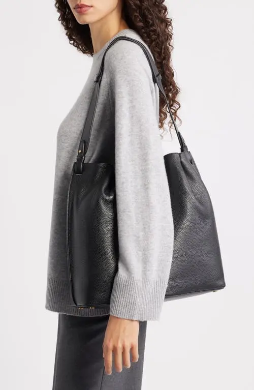 Vince Ava Leather Bucket Bag - Black
