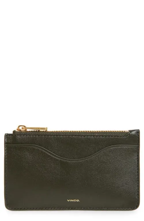 Vince Leather Zip-top Card Case - Herba
