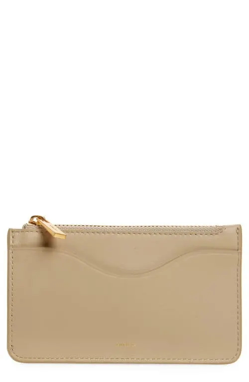 Vince Leather Zip-top Card Case - Marzipan