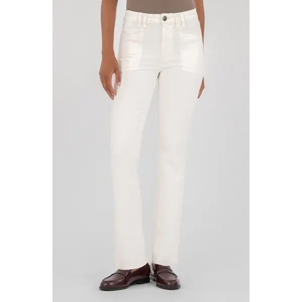 Kut From The Kloth Kelsey Inset Pocket Ankle Flare Jeans - Cream