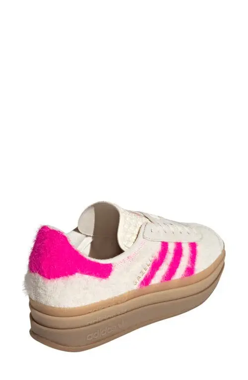Adidas Gazelle Bold Platform Sneakers - Cream White/pink/gold