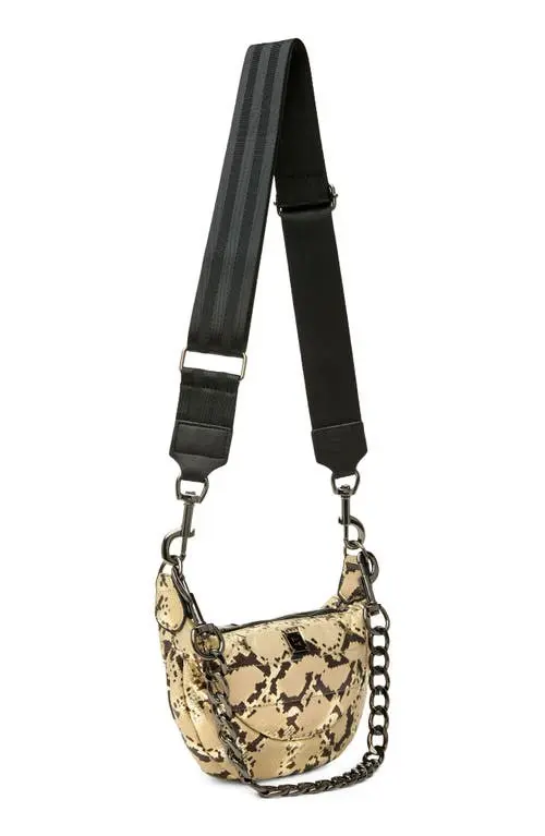 THINK ROYLN Tiny Dancer Snakeskin Embossed Leather Crossbody Bag