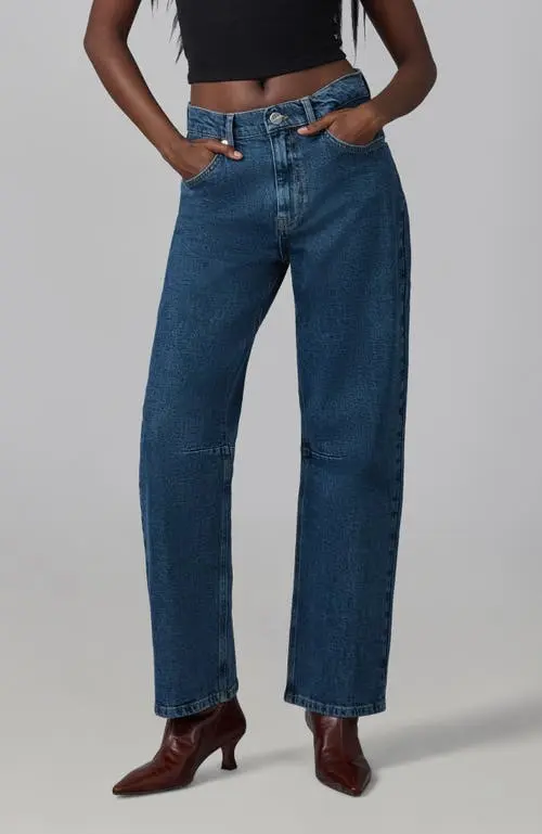 LOLA DENIM Dylan High-rise Barrel Jeans - Classic Stone Blue