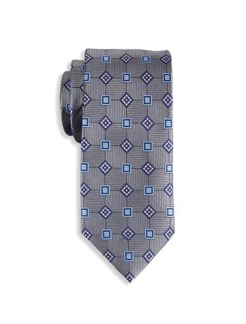 OAK HILL BY DXL Oak Hill Geometric Patterned Tie - Grey