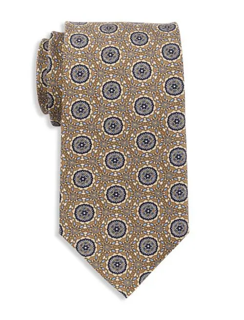 SYNRGY BY DXL Big & Tall Mini Kaleidoscope Tie - Taupe