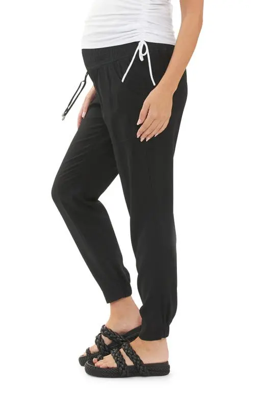 RIPE MATERNITY Tencel Off Duty Cargo Maternity Pant - Black