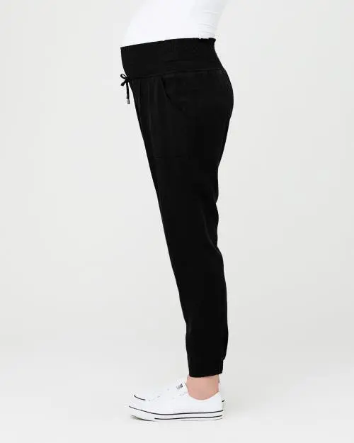 RIPE MATERNITY Tencel Off Duty Cargo Maternity Pant - Black