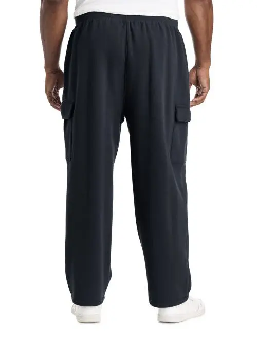 REEBOK Big & Tall Performance Supersoft Cargo Sweatpants - Black