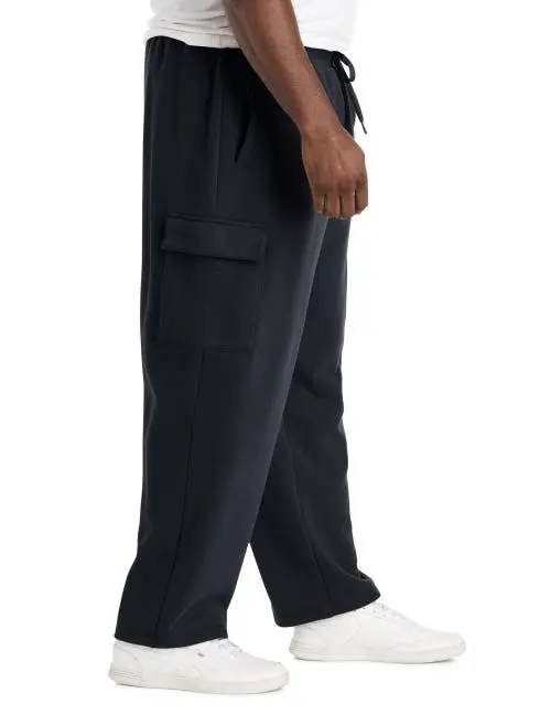REEBOK Big & Tall Performance Supersoft Cargo Sweatpants - Black