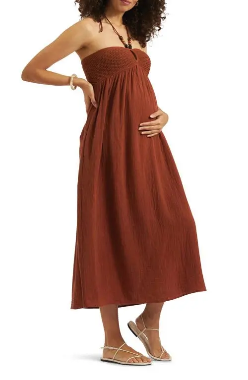 RIPE MATERNITY Evie Crochet Dress - Amber