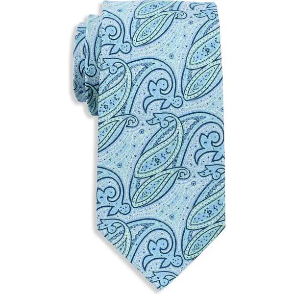 SYNRGY BY DXL Big & Tall Dotted Paisley Tie - Aqua