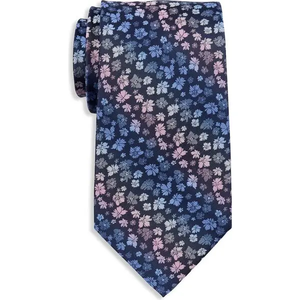 SYNRGY BY DXL Big & Tall Ombré Floral Tie - Navy