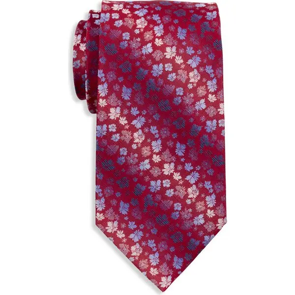 SYNRGY BY DXL Big & Tall Ombré Floral Tie - Red