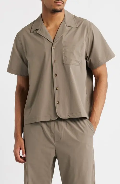 RIZORT Tim Stretch Nylon Camp Shirt - Khaki