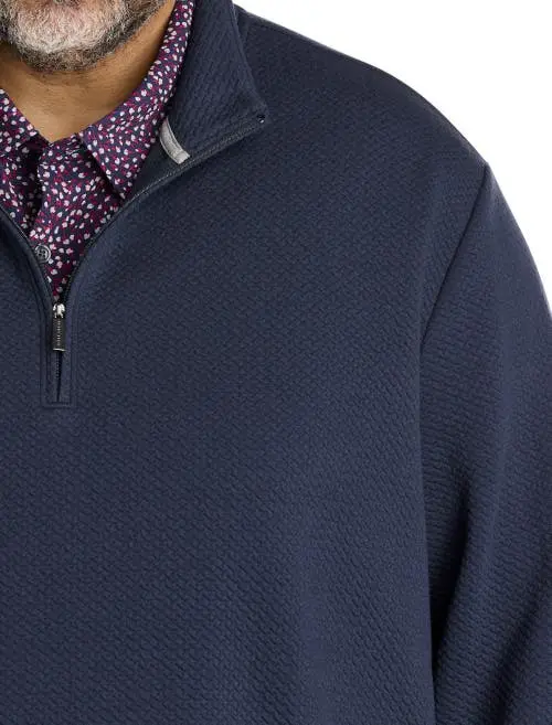 Perry Ellis Big & Tall Textured 1/4-zip Pullover