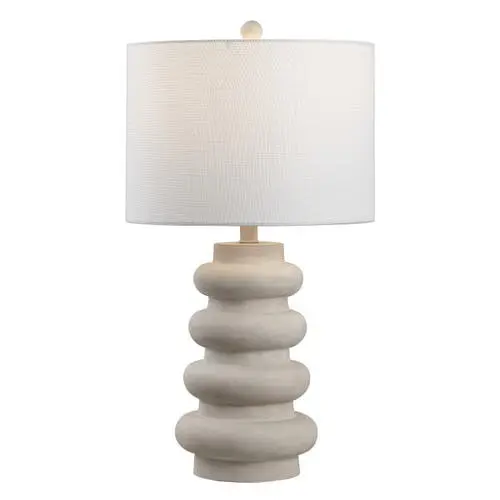 JONATHAN Y Juniper 26" Modern Minimalist Resin Stacked Ovoid Led Lamp - Antique White