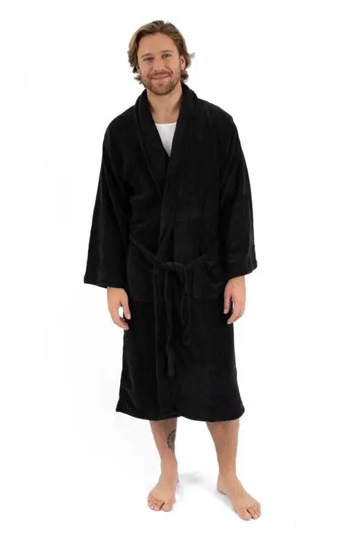LEVERET Fleece Robe - Black