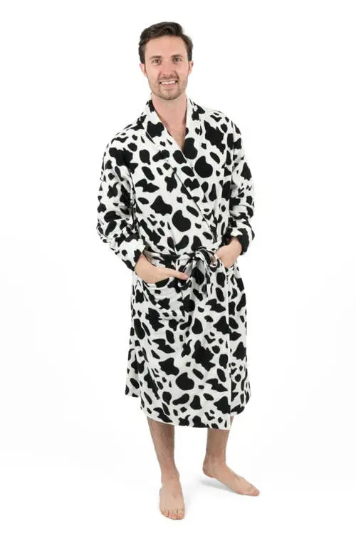 LEVERET Fleece Robe - Cow Black