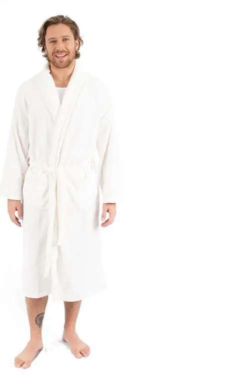 LEVERET Fleece Robe - Off White