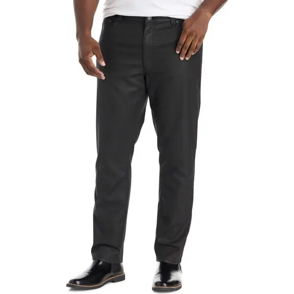 TRUE NATION BY DXL Coated Denim Tapered Pants - Black