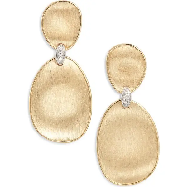 Marco Bicego Lunaria Diamond Drop Earrings - Yellow/white Gold