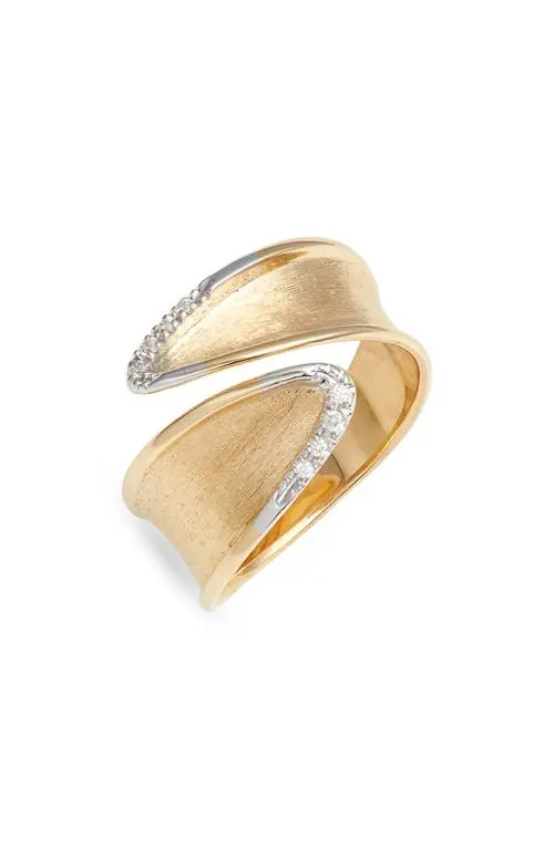 Marco Bicego Lunaria Twist Diamond Bypass Ring - Yellow/white Gold
