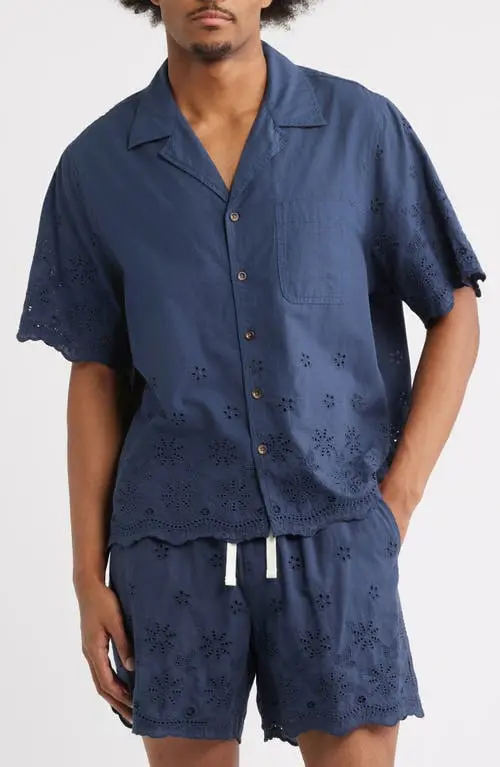 RIZORT Banks Eyelet Embroidery Camp Shirt
