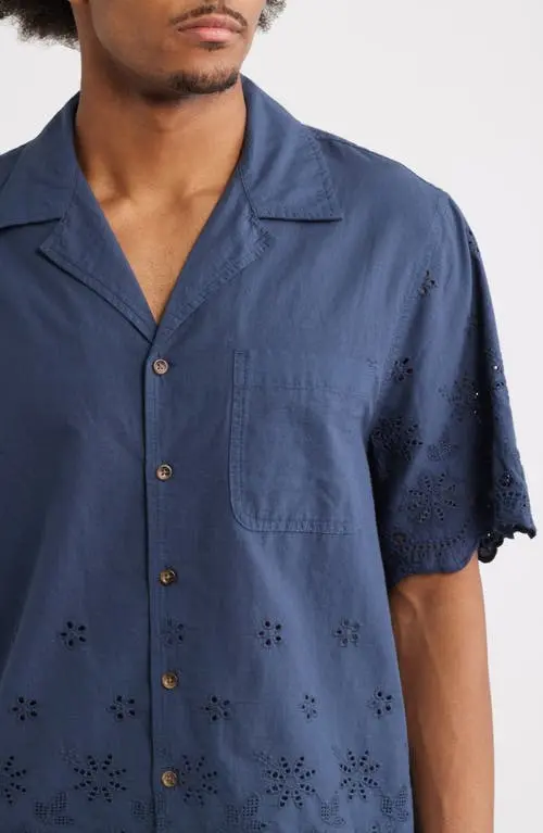 RIZORT Banks Eyelet Embroidery Camp Shirt
