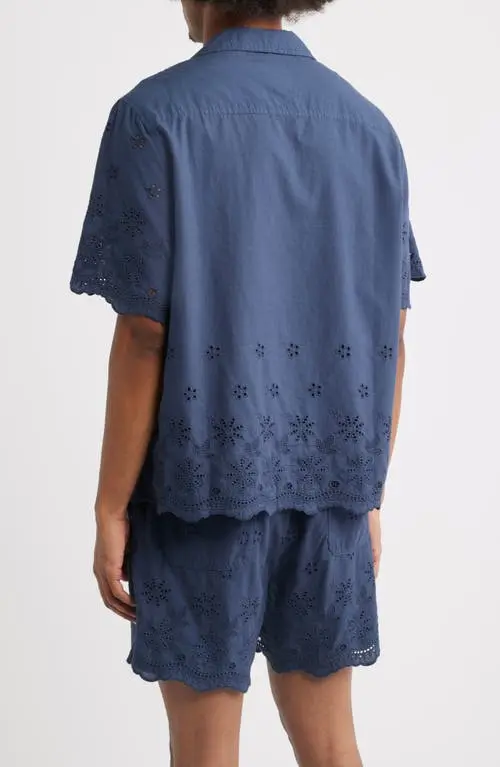 RIZORT Banks Eyelet Embroidery Camp Shirt