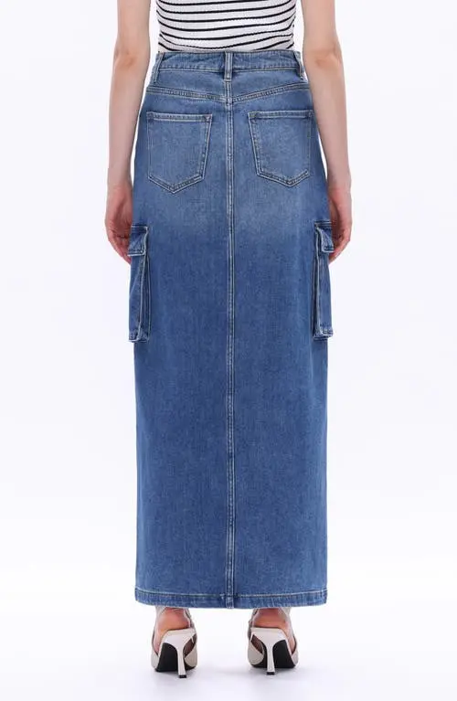 BAYEAS Denim Cargo Maxi Skirt