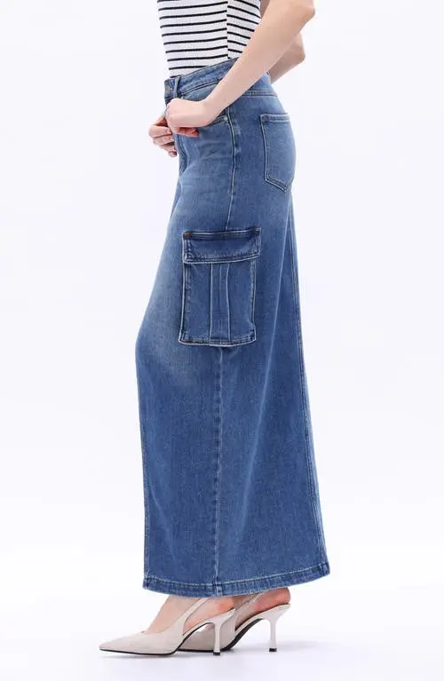 BAYEAS Denim Cargo Maxi Skirt