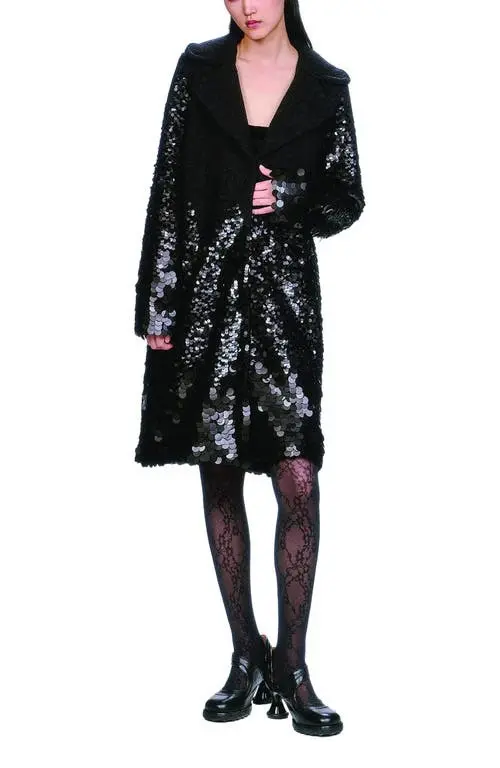 Anna Sui Paillettes Wool Coat