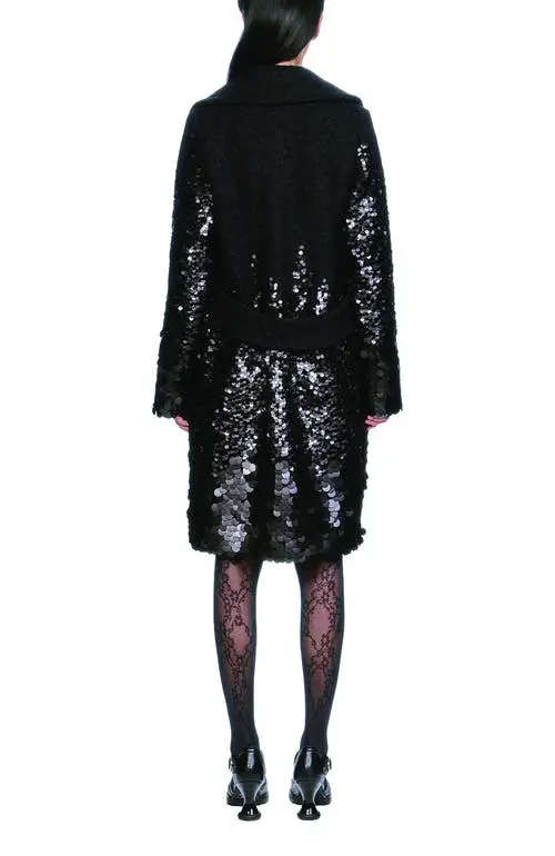 Anna Sui Paillettes Wool Coat