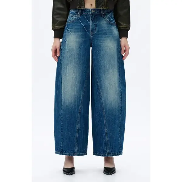 BAYEAS Mid-rise Wide Barrel Jeans