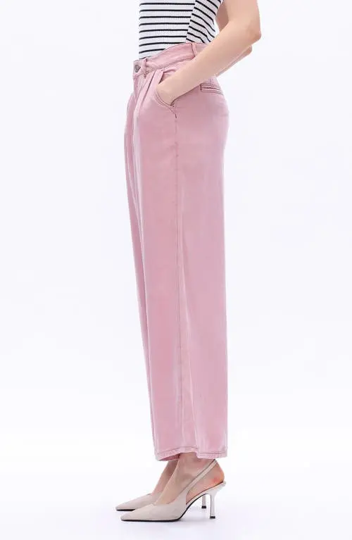 BAYEAS Pleated High-waist Wide-leg Ankle Pants