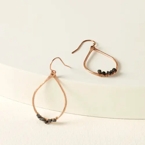UNCOMMON GOODS Earrings E.a.m. Handmade - Black Rough Diamond
