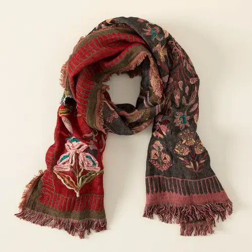 UNCOMMON GOODS Embroidered Garden Wrap Vismaya Collection