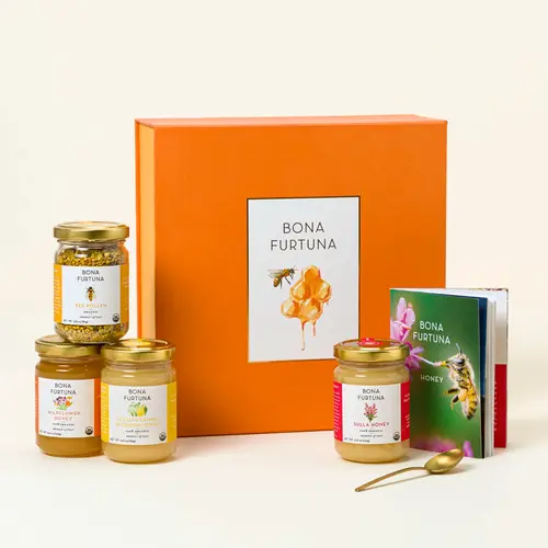 UNCOMMON GOODS Taste Of Italy Naturally Infused Raw Honey Set Bona Furtuna - Orange