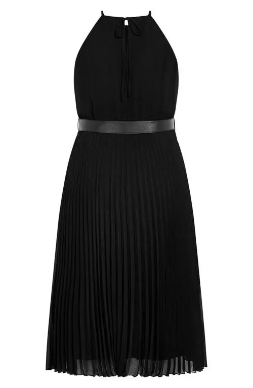 City Chic Sleeveless Pleat Dress