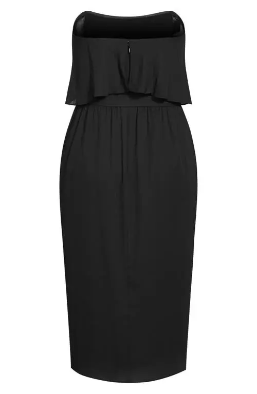 City Chic Fable Ruffle Tie Belt Dress