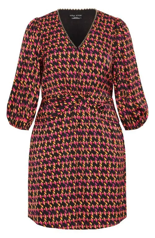 City Chic Georgie Long Sleeve Dress