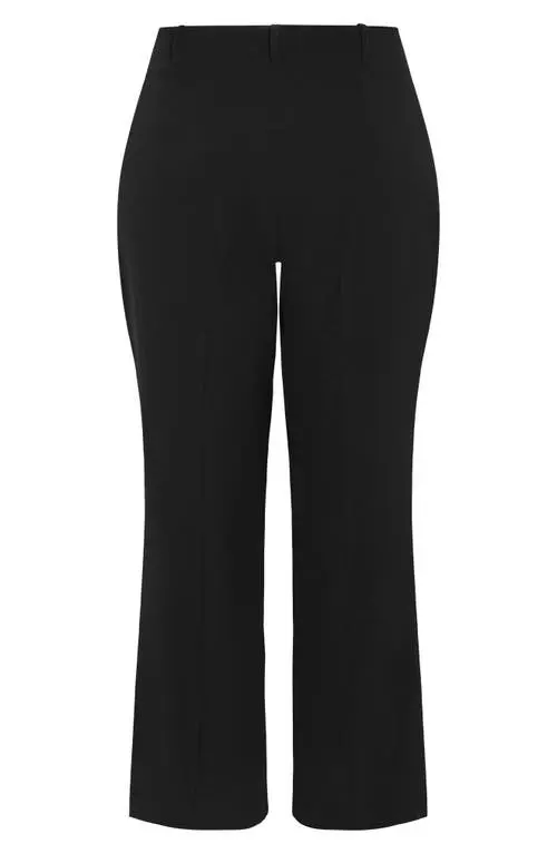 City Chic Soraya Pleat Wide-leg Trousers - Black