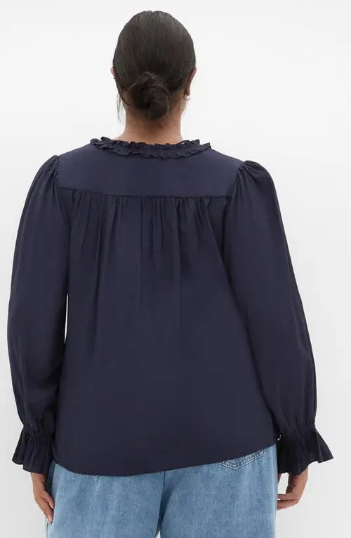 City Chic Maree Ruffle Trim Top