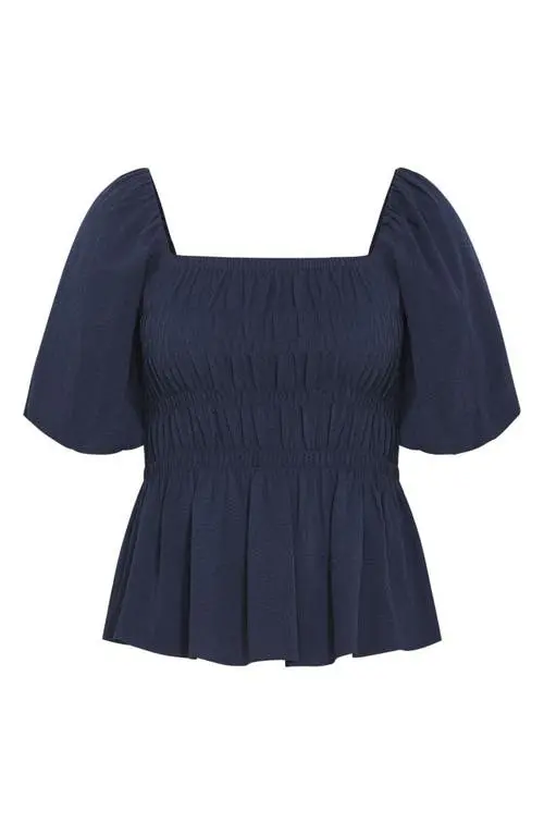 City Chic Irina Smocked Puff Sleeve Top