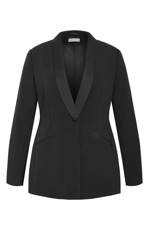 City Chic Elegant Shawl Collar Tuxedo Jacket
