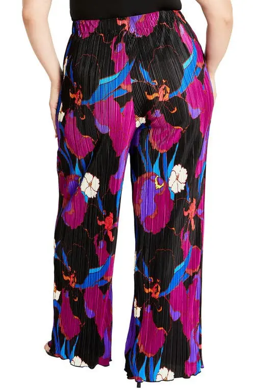 City Chic Kira Print Straight-leg Pants - Abstract