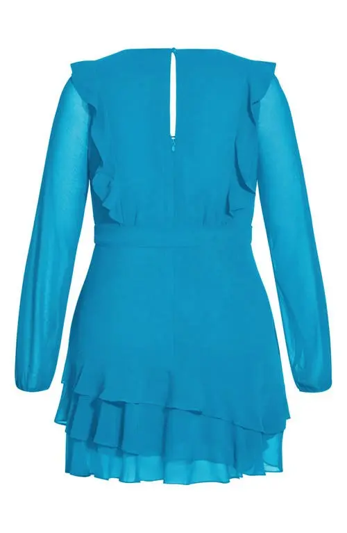City Chic Ruffle Long Sleeve Dress