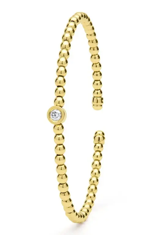 Lagos Caviar Diamond 18k Cuff Bracelet - Gold