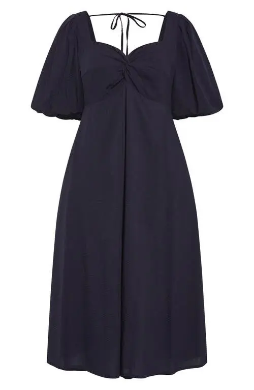 City Chic Makenzie Puff Sleeve Midi Dress
